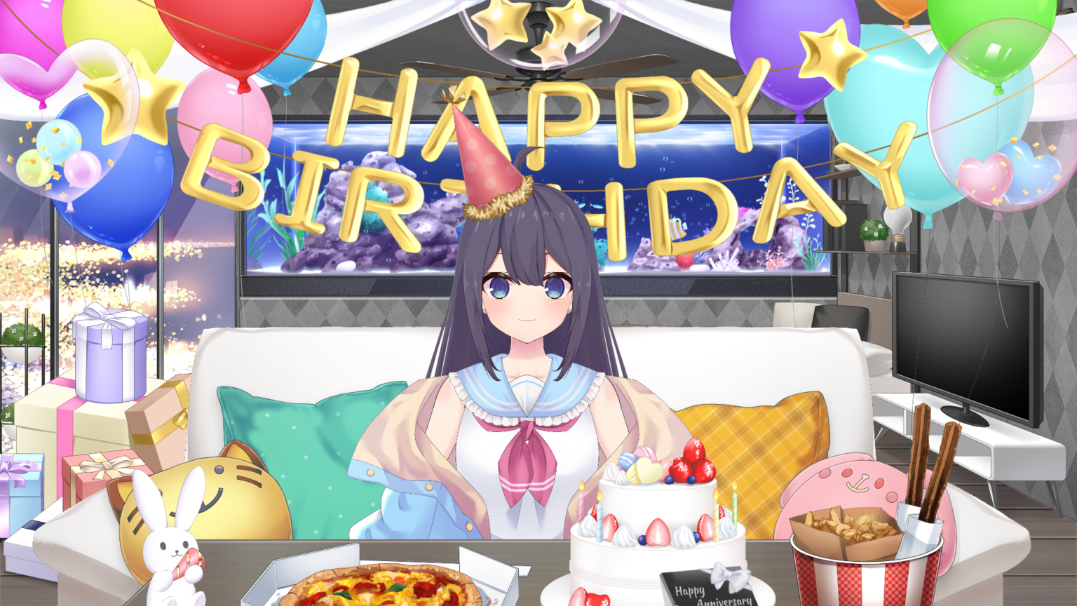 年1イベント！お誕生日のVTuber用背景素材レシピ - Vtem