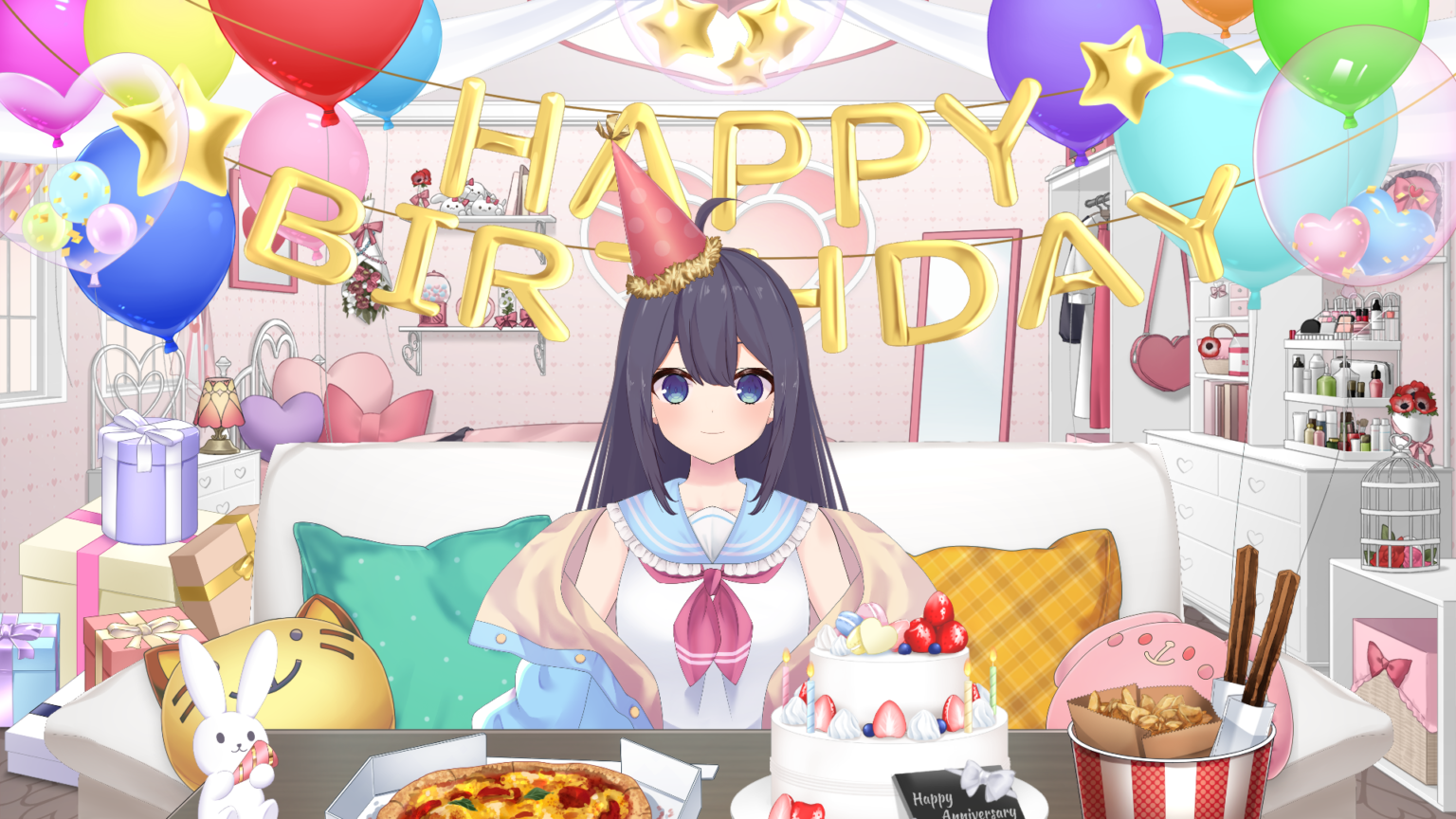 年1イベント！お誕生日のVTuber用背景素材レシピ - Vtem